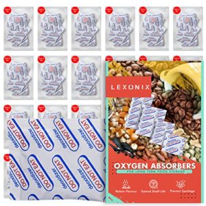 500cc (100 pcs – 5 pcs packs * 20 sets ) food grade oxygen absorbers for food storage use for vacuum seal or mylar bag food storage keep food fresh anti oxygen absorbing packets (500cc)