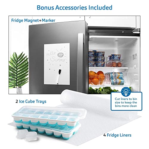 StorageBud Pantry Organization and Storage Bins - 14 Pieces Food Storage Containers - Clear Storage Bins for Fridge, Refrigerator & Kitchen Cabinet - BPA Free Freezer Organizer Bins