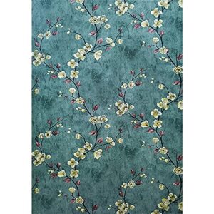 hdsticker, self adhesive vinyl vintage floral shelf liner contact paper peel and stick vintage floral wallpaper for walls cabinets dresser drawer furniture decal removable,dark green, 17.7inx117in