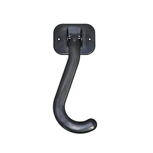 Banana Hook Hanger Under Cabinet Hook Ripens Bananas with Less Bruises, Hang Other Lightweight Kitchen Items, Folds Up Out of Sight When Not in Use, Self-Adhesive + Pre-drilled Screw Holes (Black)