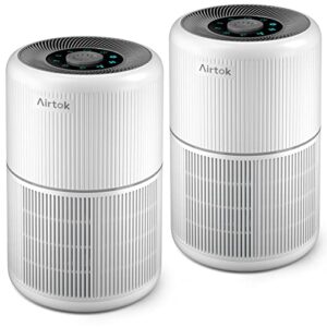 2 pack air purifier for home bedroom with h13 true hepa filter for smoke, smokers, dust, odors, pollen, pet dander | quiet 99.9% removal to 0.1 microns | white available for california