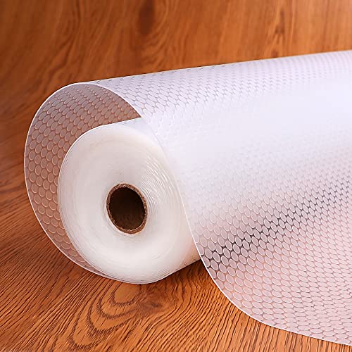 Anoak Shelf Liner Non Adhesive Drawer Liner, Non-Slip Kitchen Cabinet Liner Washable Refrigerator Liners Waterproof Fridge Liner Drawer Mat for Cupboard, Pantry Shelves, Bathroom (12 inches x 5 Feet)