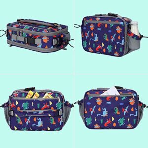 Maelstrom Lunch Box Kids,Expandable Kids Lunch Box,Insulated Lunch Bag for Kids,Lightweight Reusable Lunch Tote Bag for Boy/Girl,Suit for School/Picnic,9L,Dinosaur