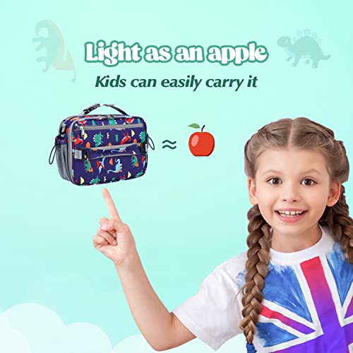 Maelstrom Lunch Box Kids,Expandable Kids Lunch Box,Insulated Lunch Bag for Kids,Lightweight Reusable Lunch Tote Bag for Boy/Girl,Suit for School/Picnic,9L,Dinosaur