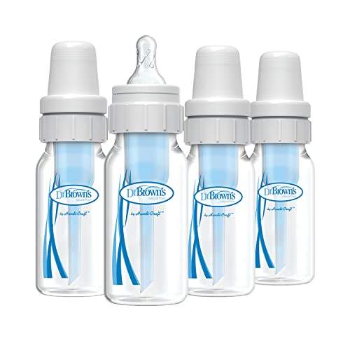 Dr. Brown’s Natural Flow® Anti-Colic Baby Bottle with Level 1 Slow Flow Nipples, 4oz, 4 Pack