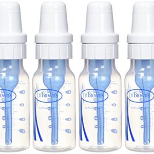 Dr. Brown’s Natural Flow® Anti-Colic Baby Bottle with Level 1 Slow Flow Nipples, 4oz, 4 Pack