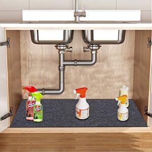 under the sink mat， kitchen cabinet mat – waterproof/absorbent – protects cabinets，absorbent felt material，anti-slip and waterproof backing，contains liquids，washable (36″ x 24″)