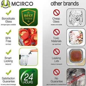 M MCIRCO [5-Packs, 36 Oz.] Glass Meal Prep Containers with Lifetime Lasting Snap Locking Lids Glass Food Containers,Airtight Lunch Container,Microwave, Oven, Freezer and Dishwasher (4.5 Cup)