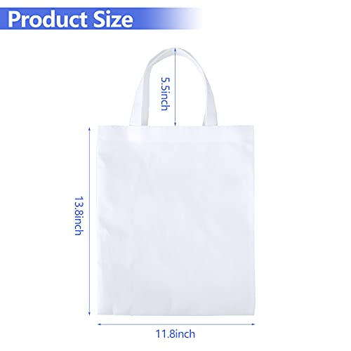 Frienda 8 Pieces Sublimation Tote Bags Sublimation Blank Canvas Bags Reusable Polyester Grocery Bags for DIY Crafting and Decorating