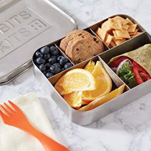 Bits Kits Stainless Steel Bento Box Lunch and Snack Container for Kids and Adults, 5 Sections