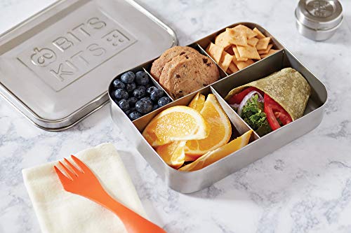 Bits Kits Stainless Steel Bento Box Lunch and Snack Container for Kids and Adults, 5 Sections