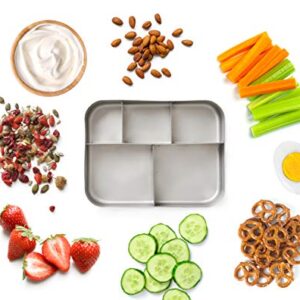 Bits Kits Stainless Steel Bento Box Lunch and Snack Container for Kids and Adults, 5 Sections