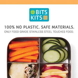 Bits Kits Stainless Steel Bento Box Lunch and Snack Container for Kids and Adults, 5 Sections