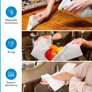 AH AMERICAN HOMESTEAD Disposable Paper Hand Towels for Bathroom - White Guest Napkins - Linen Like and Feel - Ideal for Wedding Reception or Dinner Party (200 Count - Smooth Crisp - Large 15.5" x 12")