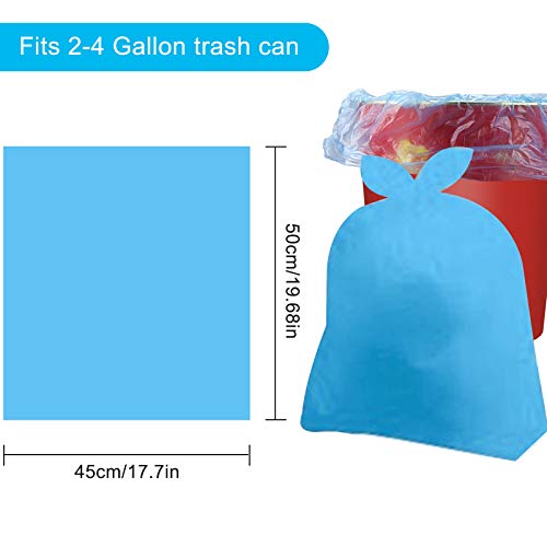 150 Counts Small Trash Bags, Garbage Bags 4 Gallon, 5 Liter Trash Can Liners , Bathroom trash bags wastebasket for bathroom home office , Thick 0.6 MIL /Capacity 4 Gal/5 Rolls, Colored