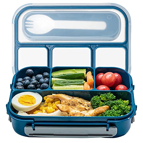 Kids Lunch Box 1300ML Bento Lunch Box Container Back to School Built in Utensil Set for Adult and Kids Modern Style Lunch Container for School,Office,Picnic Leak Proof,Dishwasher Microwave Safe