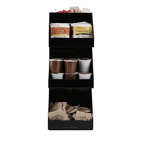 Mind Reader Acrylic 3-Tier Coffee / Tea Condiment Organizer, Black