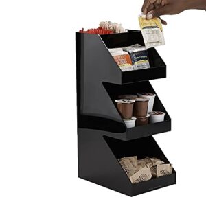 Mind Reader Acrylic 3-Tier Coffee / Tea Condiment Organizer, Black