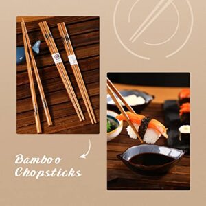 Delamu Sushi Making Kit, Bamboo Sushi Mat, Including 2 Sushi Rolling Mats, 5 Pairs of Chopsticks, 1 Paddle, 1 Spreader, 1 Beginner Guide PDF, Roll On, Beginner Sushi Kit