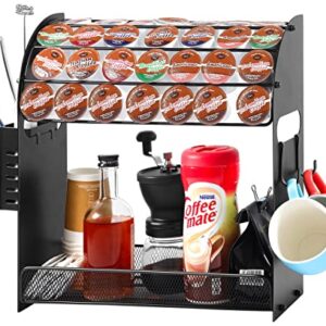 Metal K Cup Holders for Counter by Kinkota, K Cup Organizer, Large Capacity Coffee Pod Holder Coffee Station Organizer, Durable Coffee Bar Accessories