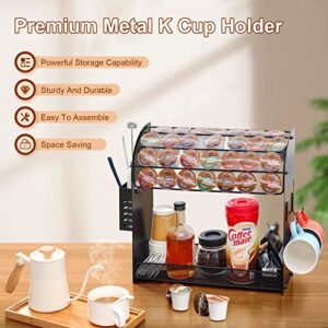 Metal K Cup Holders for Counter by Kinkota, K Cup Organizer, Large Capacity Coffee Pod Holder Coffee Station Organizer, Durable Coffee Bar Accessories