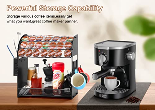 Metal K Cup Holders for Counter by Kinkota, K Cup Organizer, Large Capacity Coffee Pod Holder Coffee Station Organizer, Durable Coffee Bar Accessories