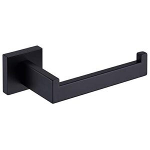 tastos toilet paper holder matte black, toilet tissue roll holders dispenser and hangers wall mounted for bathroom & kitchen, stainless steel modern square style