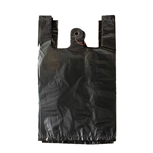 Muellery Black Plain Plastic Bags 200 PCS for Home Kitchen Supermarkets Grocery Bags 8x13 inch, 20x33 cm TPAK21098