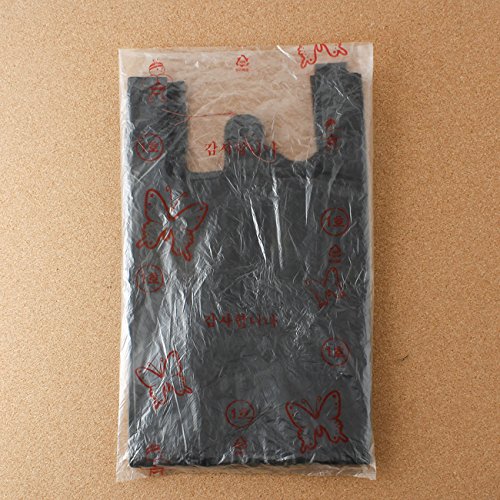 Muellery Black Plain Plastic Bags 200 PCS for Home Kitchen Supermarkets Grocery Bags 8x13 inch, 20x33 cm TPAK21098