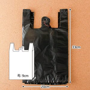 Muellery Black Plain Plastic Bags 200 PCS for Home Kitchen Supermarkets Grocery Bags 8x13 inch, 20x33 cm TPAK21098