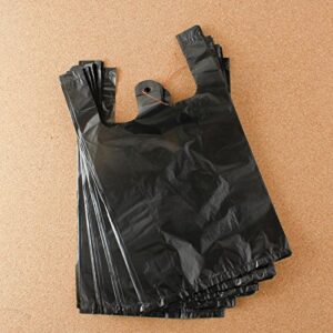 Muellery Black Plain Plastic Bags 200 PCS for Home Kitchen Supermarkets Grocery Bags 8x13 inch, 20x33 cm TPAK21098