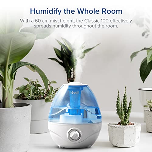 LEVOIT Humidifiers for Bedroom Large Room (2.4L Water Tank), Cool Mist for Home Whole House, Quiet for Baby Nursery, Adjustable 360° Rotation Nozzle, Ultrasonic, Auto Shut off, Night Light, BPA-Free