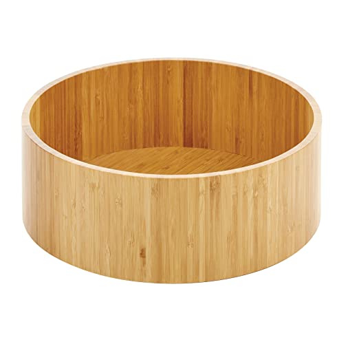 mDesign Lazy Susan Turntable Bamboo Spinner for Kitchen Cabinet, Pantry, Fridge, Cupboards, or Counter, Fully Rotating Organizer for Food, Spices, or Condiments, 12" Round, Echo Collection, Natural