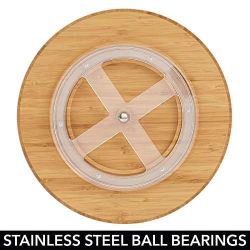 mDesign Lazy Susan Turntable Bamboo Spinner for Kitchen Cabinet, Pantry, Fridge, Cupboards, or Counter, Fully Rotating Organizer for Food, Spices, or Condiments, 12" Round, Echo Collection, Natural