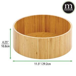 mDesign Lazy Susan Turntable Bamboo Spinner for Kitchen Cabinet, Pantry, Fridge, Cupboards, or Counter, Fully Rotating Organizer for Food, Spices, or Condiments, 12" Round, Echo Collection, Natural