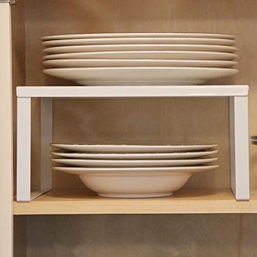 BGT Skab Kitchen Cabinet Organizer Plates, Pots and Pans Organizer Mug Holder Self - Standing Kitchen Storage & Spice Rack, Steel White