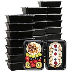 aifusi 50 pack meal prep container, disposable lunch box, food storage washable containers with lids, reusable plastic bento box microwave/dishwasher/freezer safe (750ml/ 26 oz)