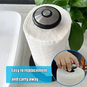 Paper Towel Holder Stand Counter top Under Cabinet Black Stainless Steel Bar Marble Weighted Base for Kitchen Table