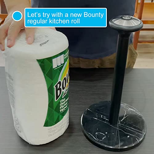 Paper Towel Holder Stand Counter top Under Cabinet Black Stainless Steel Bar Marble Weighted Base for Kitchen Table