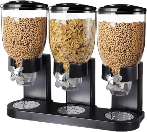 Triple Food Dispenser Cereal Containers Storage Dispenser Food Storage Container Cereal Dispenser Countertop For Candy Nut Grain Granola Snack