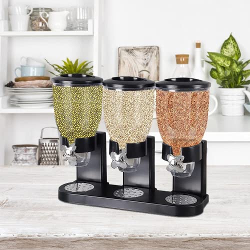 Triple Food Dispenser Cereal Containers Storage Dispenser Food Storage Container Cereal Dispenser Countertop For Candy Nut Grain Granola Snack