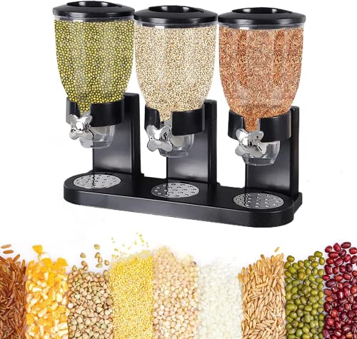 Triple Food Dispenser Cereal Containers Storage Dispenser Food Storage Container Cereal Dispenser Countertop For Candy Nut Grain Granola Snack