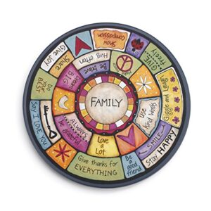 demdaco family values love kind peace multicolored 18 x 18 wood composite lazy susan