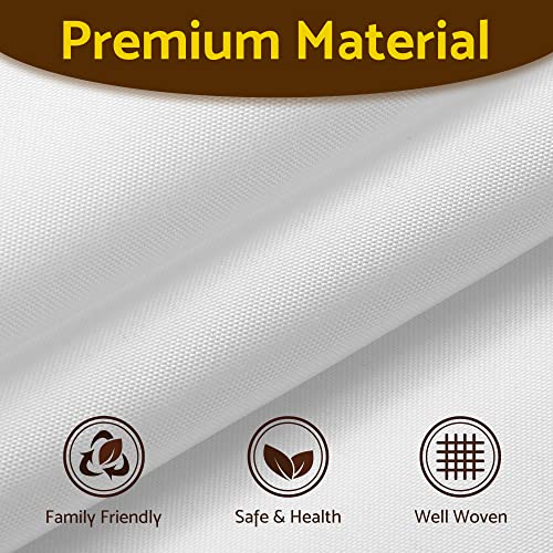 Barossa Design Fabric Snap-in Shower Curtain Liner Replacement 70" x 54" - Hotel Style, Removable & Machine Washable, Water-Repellent - White, 70x54