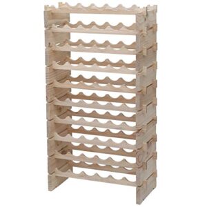 Wine Rack Solid Wood Stackable Storage Wooden Wine Rack Wine Cabinet (60 Bottles, Natural Color)