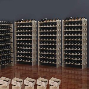 Wine Rack Solid Wood Stackable Storage Wooden Wine Rack Wine Cabinet (60 Bottles, Natural Color)