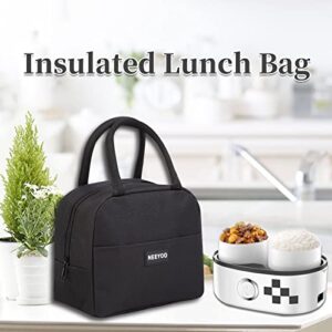 Neeyoo Lunch Bag for Women, Simplicity Lunch Tote Bag, Wide-Open Environmental Material Long-lasting Insulation Lunch Container