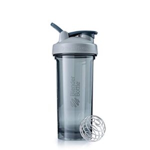 blenderbottle shaker bottle pro series perfect for protein shakes and pre workout, 28-ounce, pebble grey