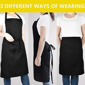 Will Well Chef Apron for Men Professional - Cooking Aprons for Women With Pockets - Adjustable Black Aprons for Men - Bib Aprons With Pockets Water & Oil Resistant - 1 Pack