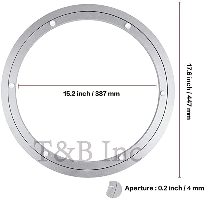 TamBee 18 Inch Lazy Susan Hardware Aluminum Bearing Metal Rotating Turntable Bearing Swivel Plate Hardware Lazy Susan Bearing Lazy Susan Parts Lazy Susan Mechanism Lazy Susan Kit Lazy Susan Base Only